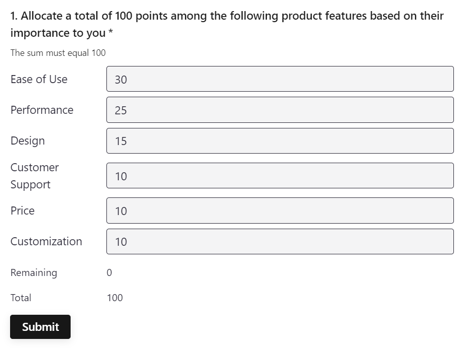 How to use constant sum in surveys? | BlockSurvey